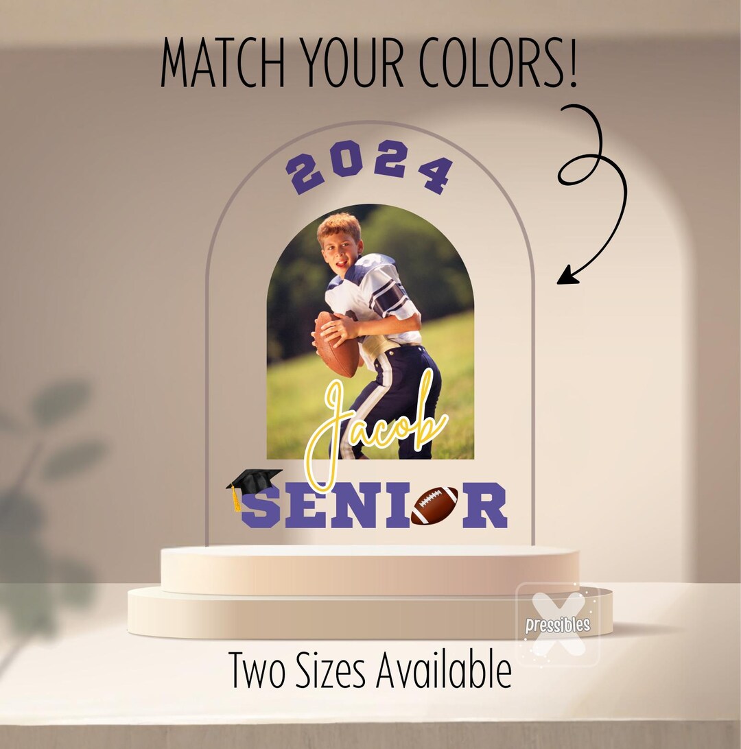 Senior Football Personalized Graduation Gift Table Sign Custom Football ...