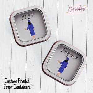 Graduation Party Favor Container Personalized Mini Square Containers ...