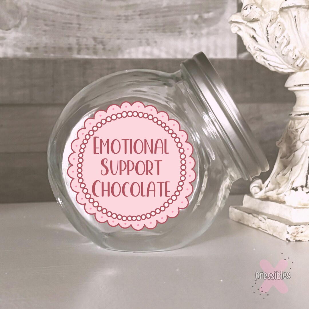 Emotional Support Chocolate Candy Jar - Personalized Office Gift - Etsy