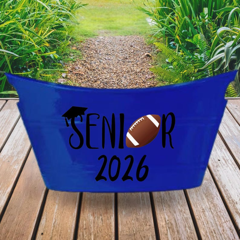 Football Graduation Bucket Class of 2026 Senior Night Gift Basket Team ...