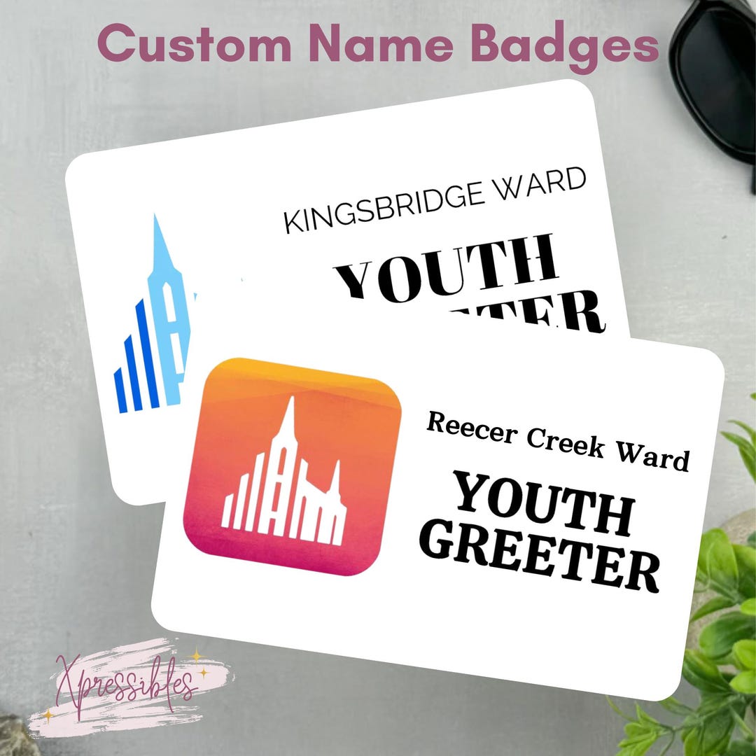 Youth Greeter Badges Custom Magnetic Ward Name Badges Bulk Group ID ...