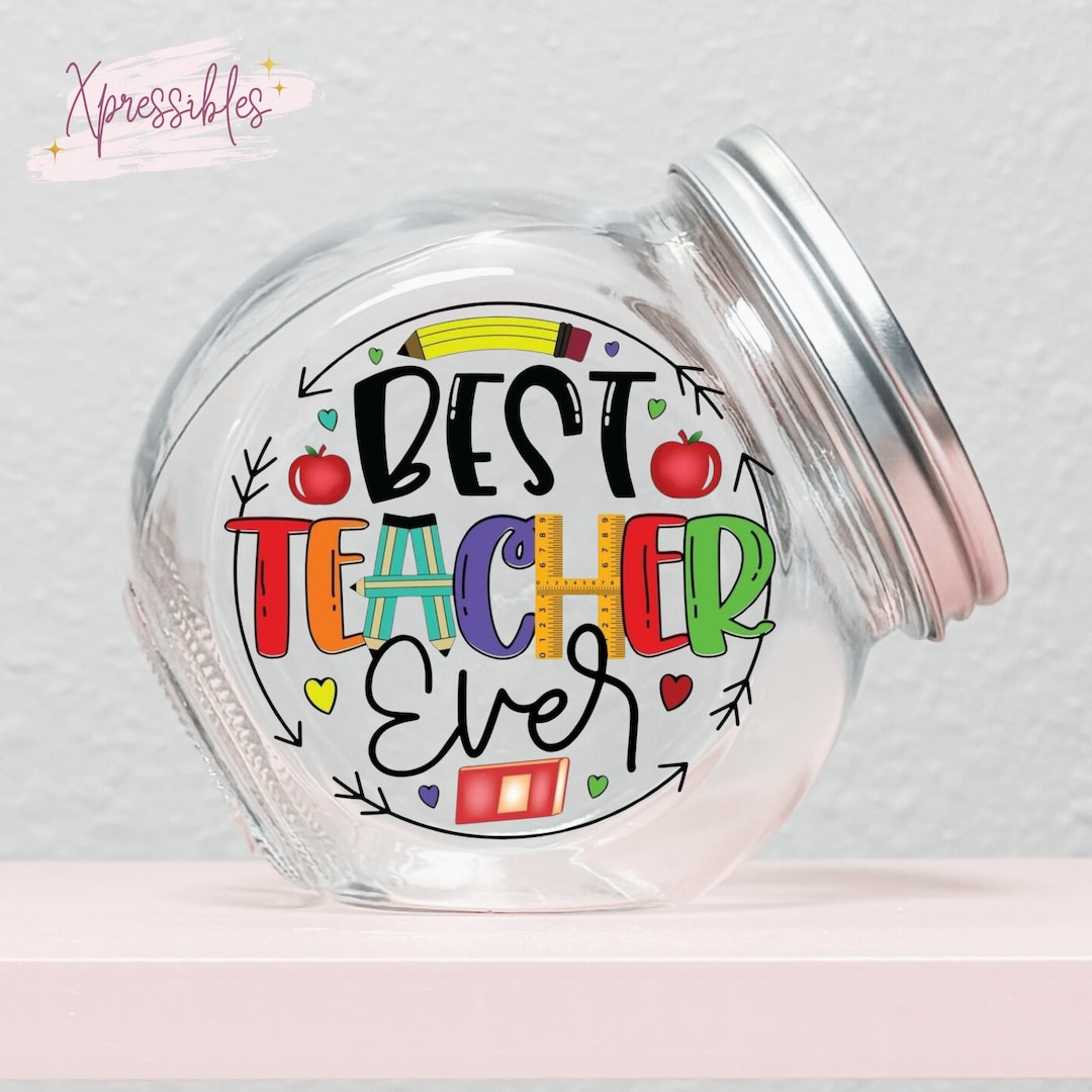 Gift for Teacher Candy Jar Personalized Teacher Appreciation Thank You ...