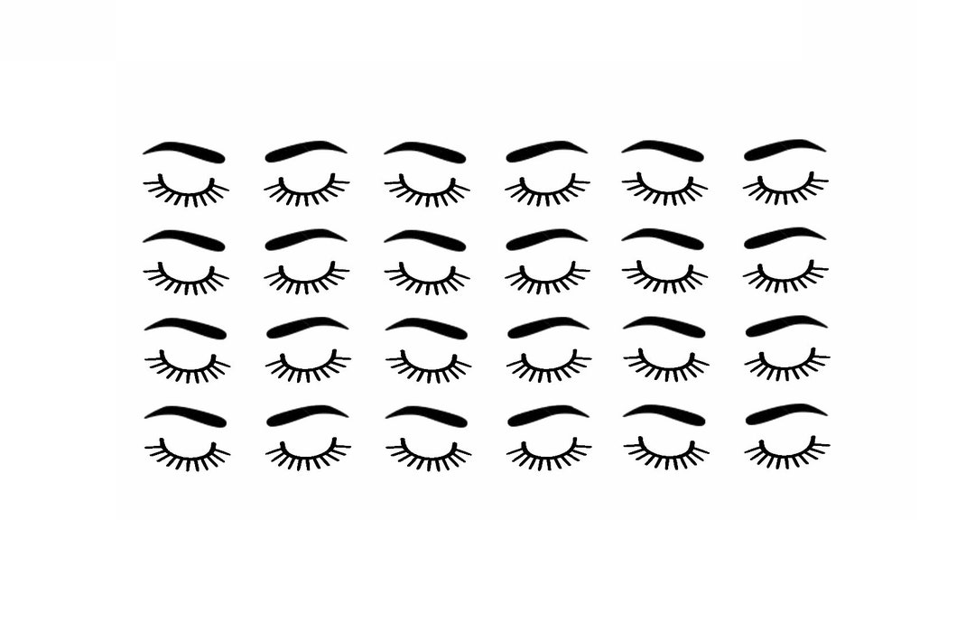 Eyelash & Eyebrow Decal Sets 12 Lash and Brow Stickers Sleepy Eyes ...