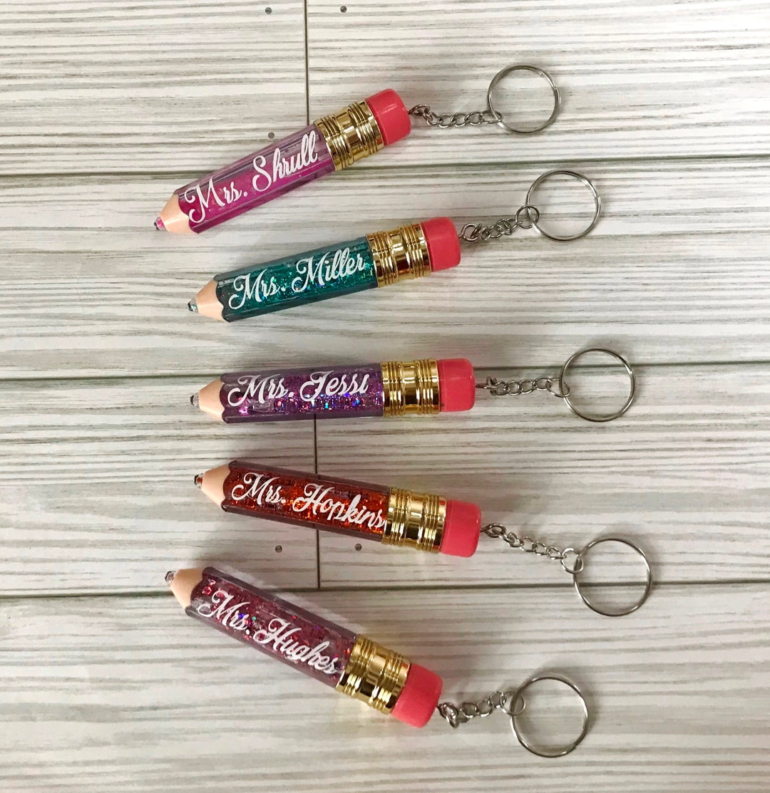 Personalized Teacher Keychain Glitter Bomb Teacher Key Chain - Etsy