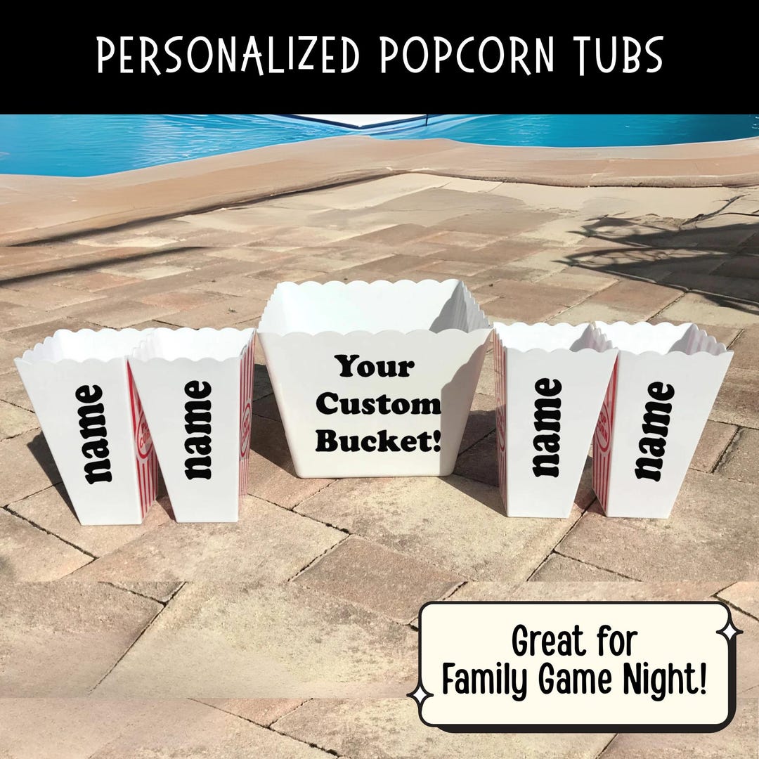 Personalized Popcorn Bucket Set: Custom Movie Night Gift - Etsy