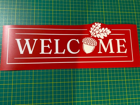 Welcome Acorn Vinyl Decal or Stencil | Etsy