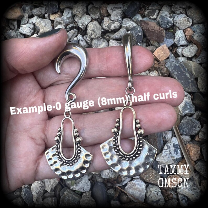 Tribal Ear Weights Artemis 2 Gauge Ear Weights Antique Silver Ear ...