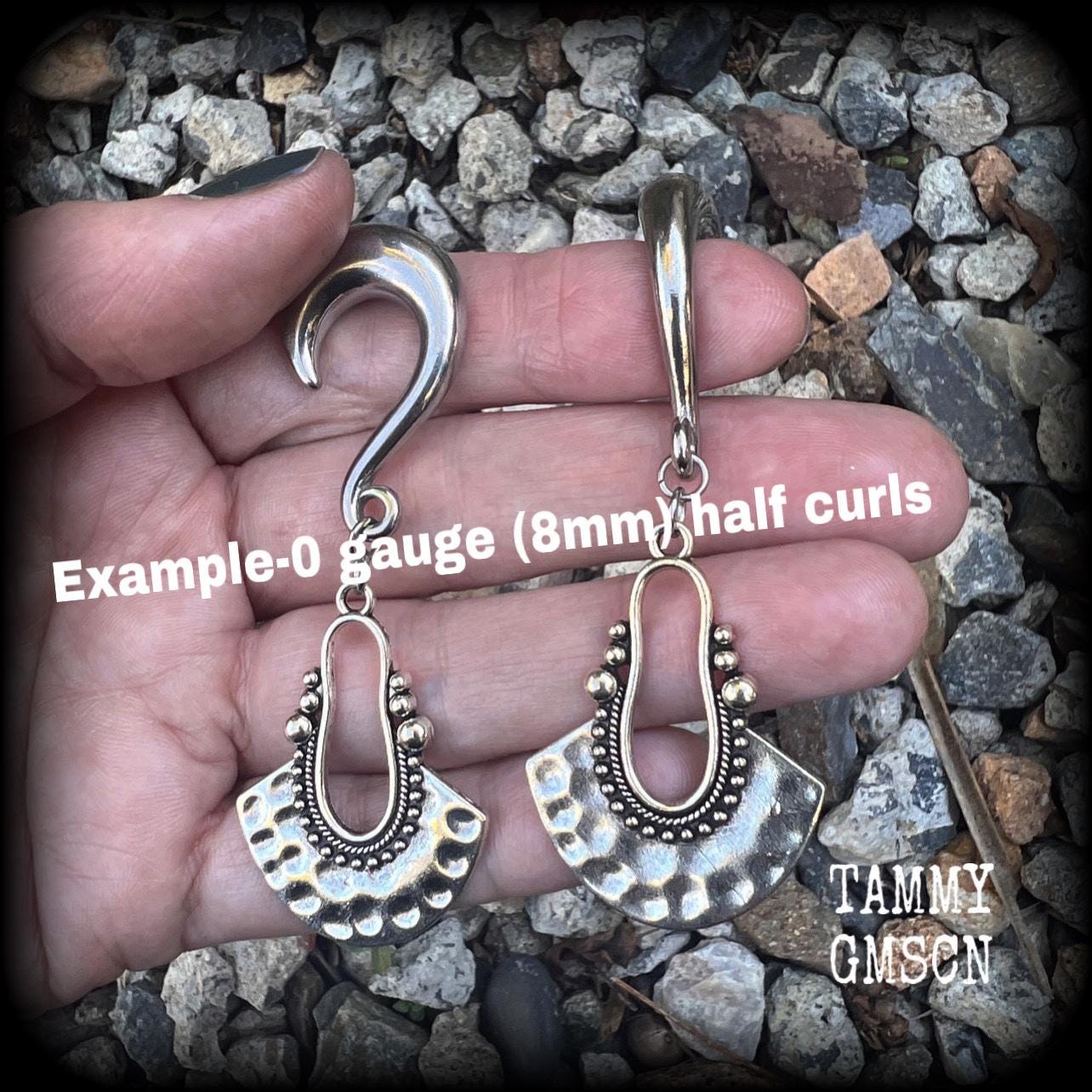 Tribal Ear Weights Artemis 2 Gauge Ear Weights Antique Silver Ear ...