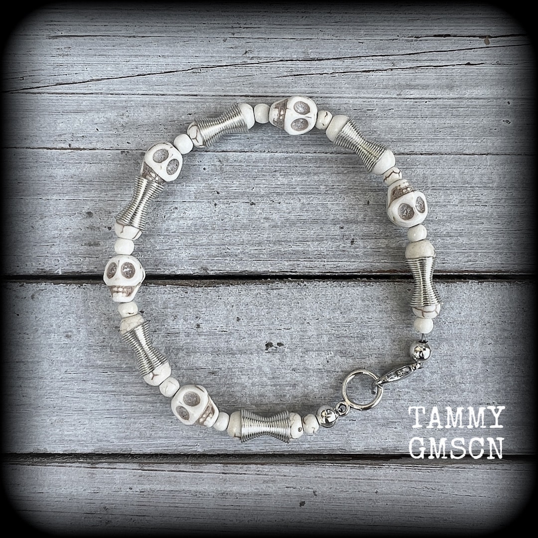 Voodoo Bracelet Skull Bracelet Erzulie Bracelet Stone Bracelet Creole ...