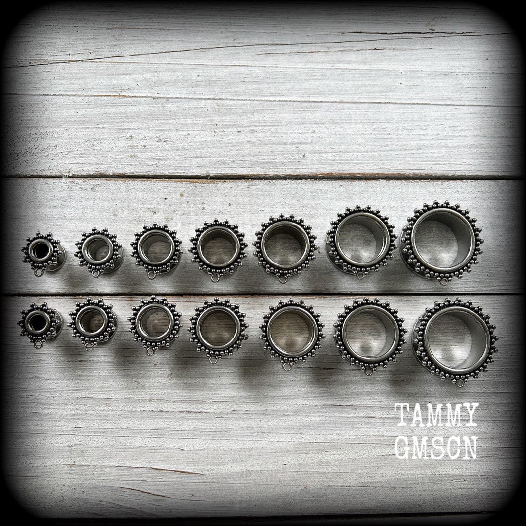DIY Ornate Tunnels Screw Fit Connector Tunnels Earlets Plugs Stretched ...