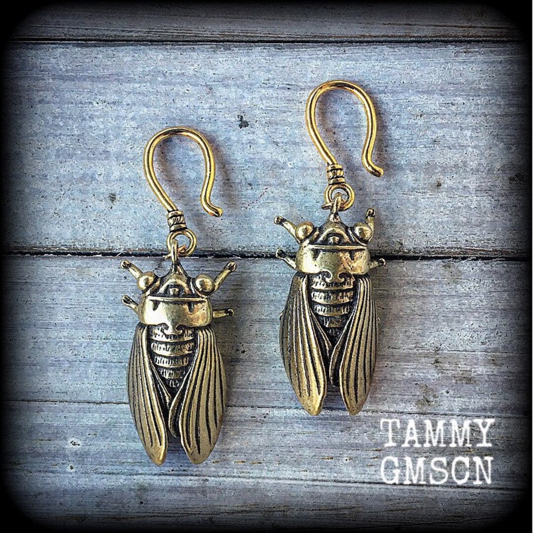 Cicada Earrings Bugs Earrings Cicada Ear Hangers Insect Earrings 8 ...