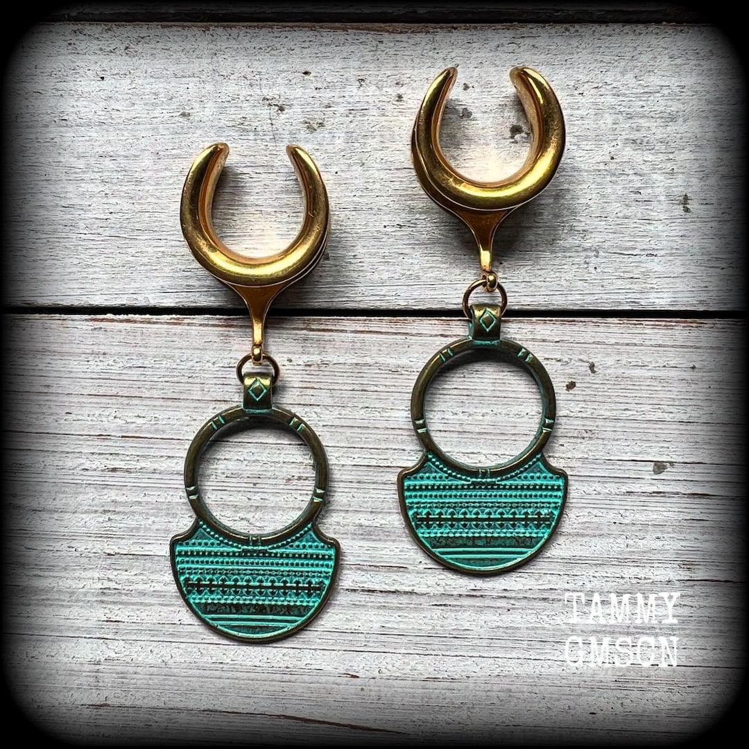 Goddess Ishtar Ear Hangers 5/8” Gauge Ear Weights Stretched Lobes 16mm ...