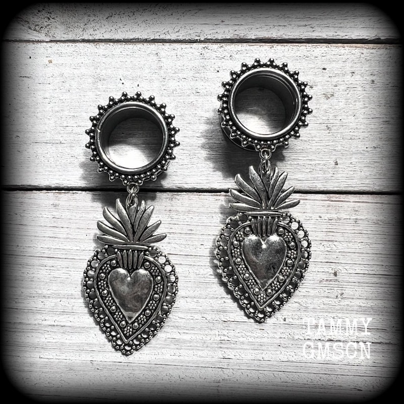 Heart Tunnels for Ears - Etsy