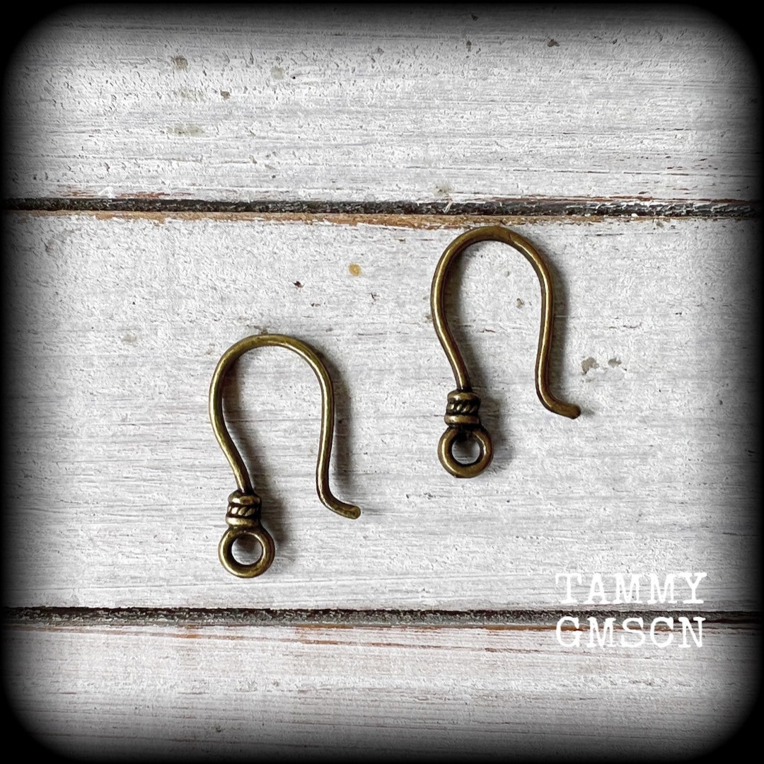 DIY Hooks for Stretched Ears Antique Bronze Shephards Hooks 3mm 8 Gauge ...