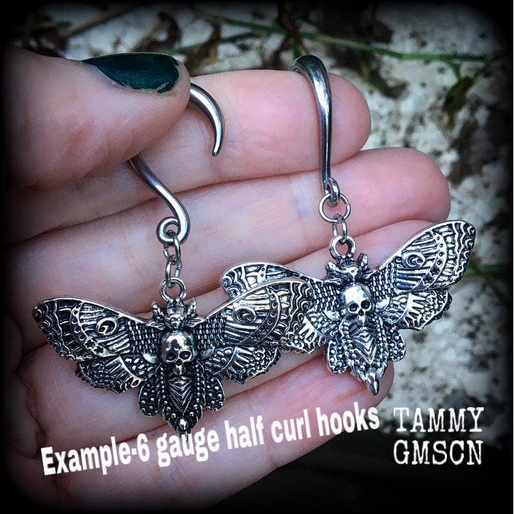 SINGLE Half Curl Hook for Gauged Earrings DIY Ear Weights MYO Ear ...