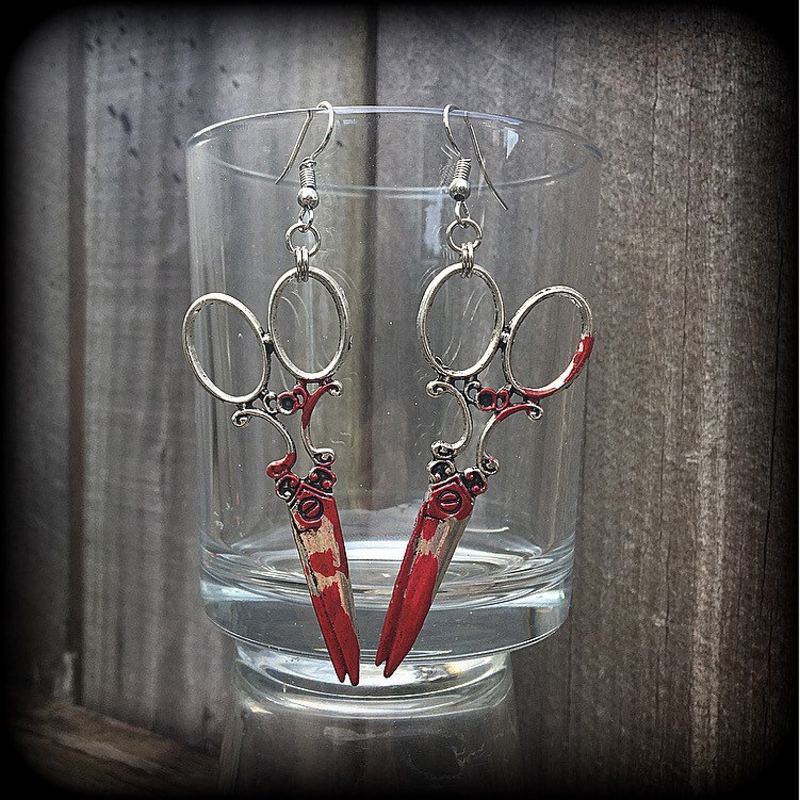 Halloween Earrings Bloodied Scissor Earrings Bloody Weapon - Etsy