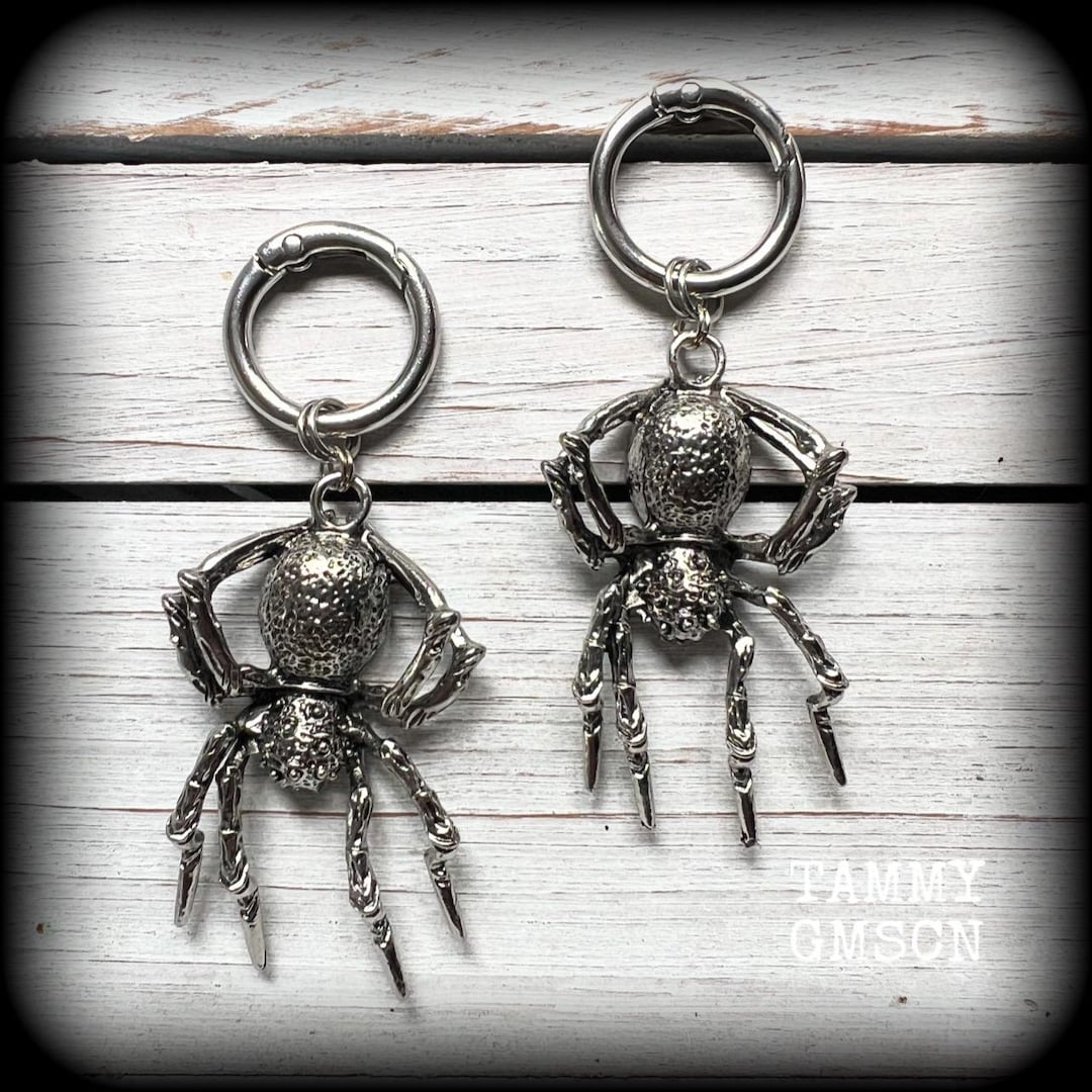 Spider Ear Hangers Spider Ear Weights Hoop Gauges 2 Gauge Gothic ...