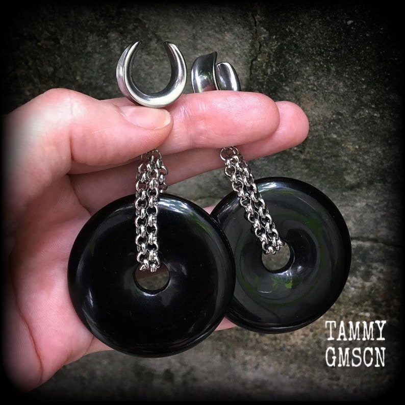 Black Obsidian Ear Weights 5/8