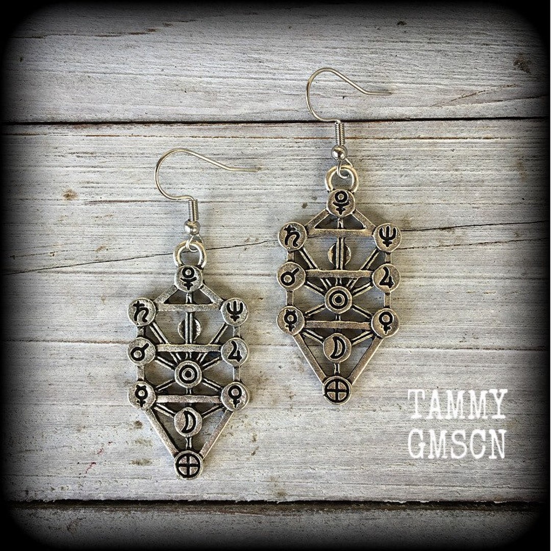 Tree of Life Earrings Qabalah Kabalah Jewelry Occult Earrings Goetia ...
