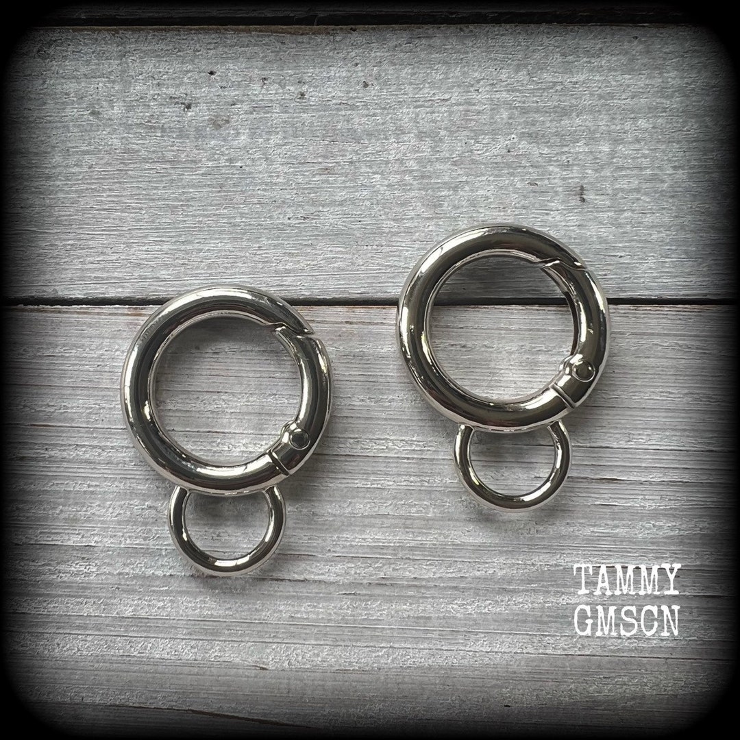 DIY Rings for Stretched Lobes Snap Rings Snap Clasp Spring Rings 2 ...