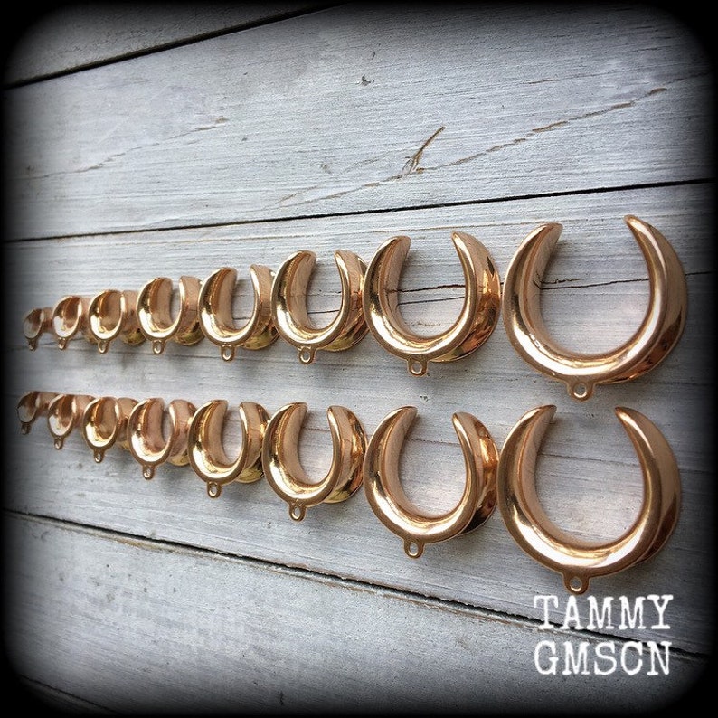 DIY Cradle Connector Hooks Cradle Hooks Rose Gold Ear Weights Stretched ...