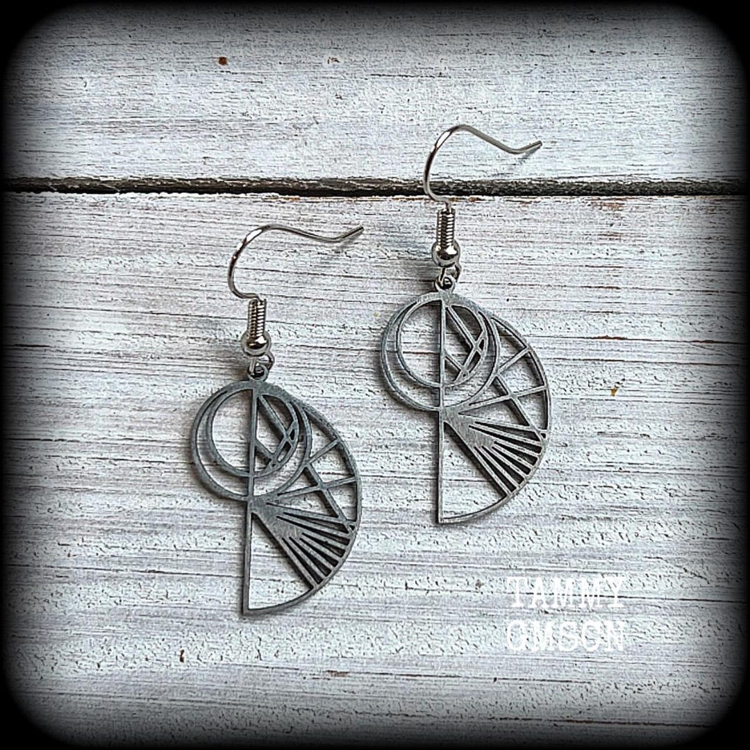 Fibonacci Earrings Sacred Geometry Jewelry Nautilus Earrings Fossil ...