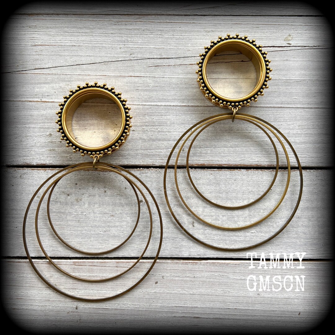 Boho Hoop Tunnels Plug Hoops 25mm Tunnels 1" Gauge Tunnel Earrings ...