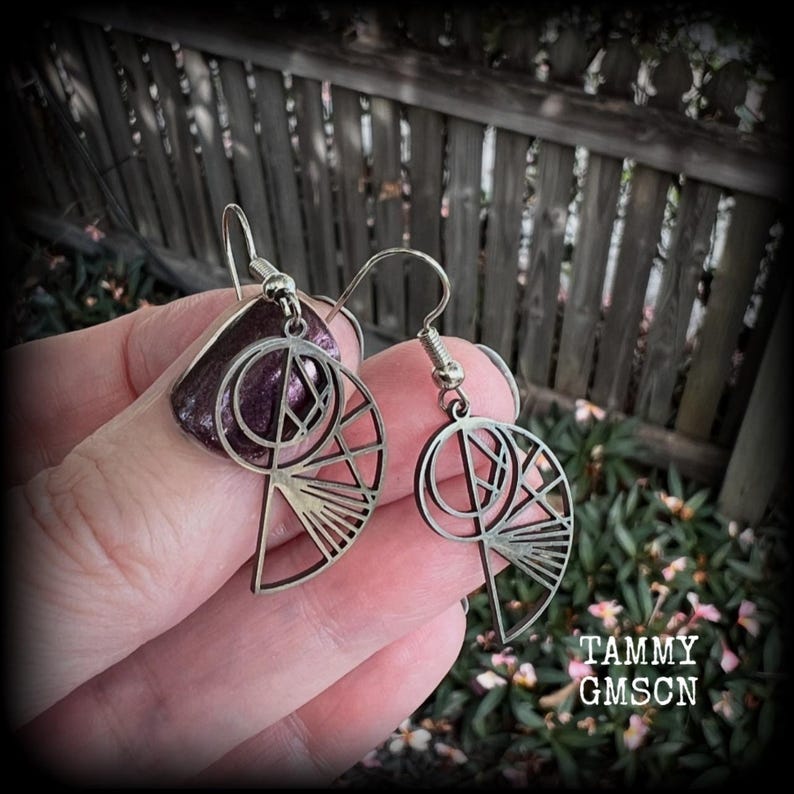 Fibonacci Earrings Sacred Geometry Jewelry Nautilus Earrings Fossil ...
