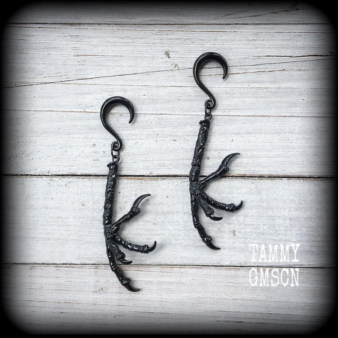 Harpy Feet Earrings Bird Claw Earrings 6 Gauge Ear Weights 4mm Ear ...