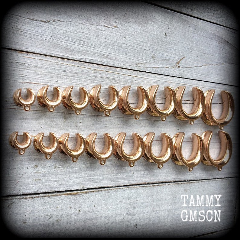 DIY Cradle Connector Hooks Cradle Hooks Rose Gold Ear Weights Stretched ...