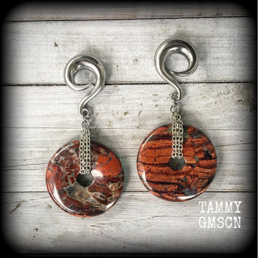 Jasper Ear Weights 00 Gauge Ear Weights Gemstone Ear Weights - Etsy