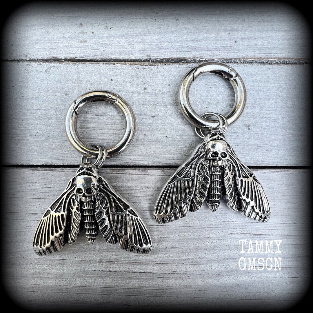 Deaths Head Moth Ear Weights 2 Gauge Ear Weights Clickers Insects ...