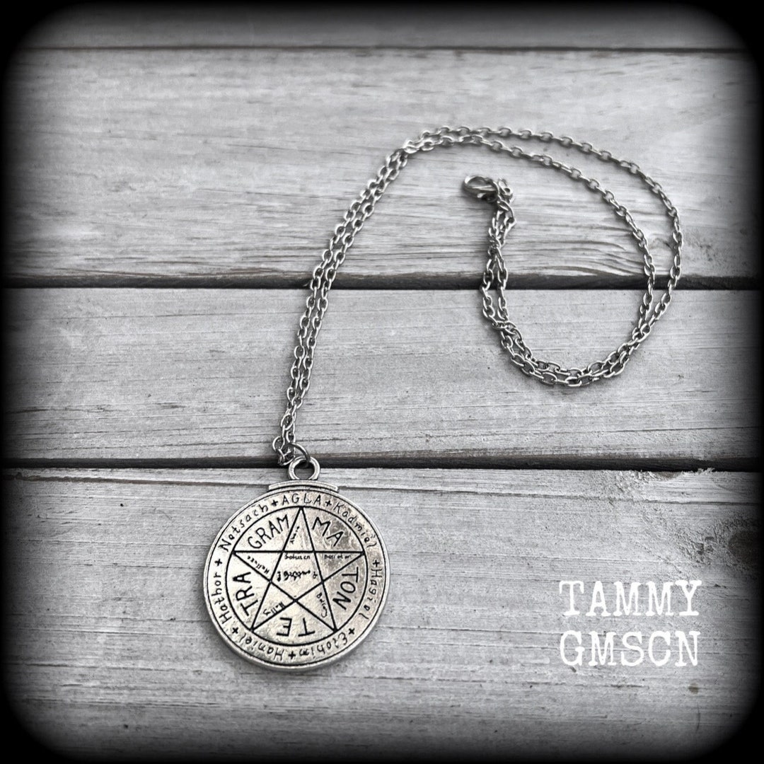 Tetragrammaton Necklace Qabalah Necklace Pentagram Necklace Occult ...