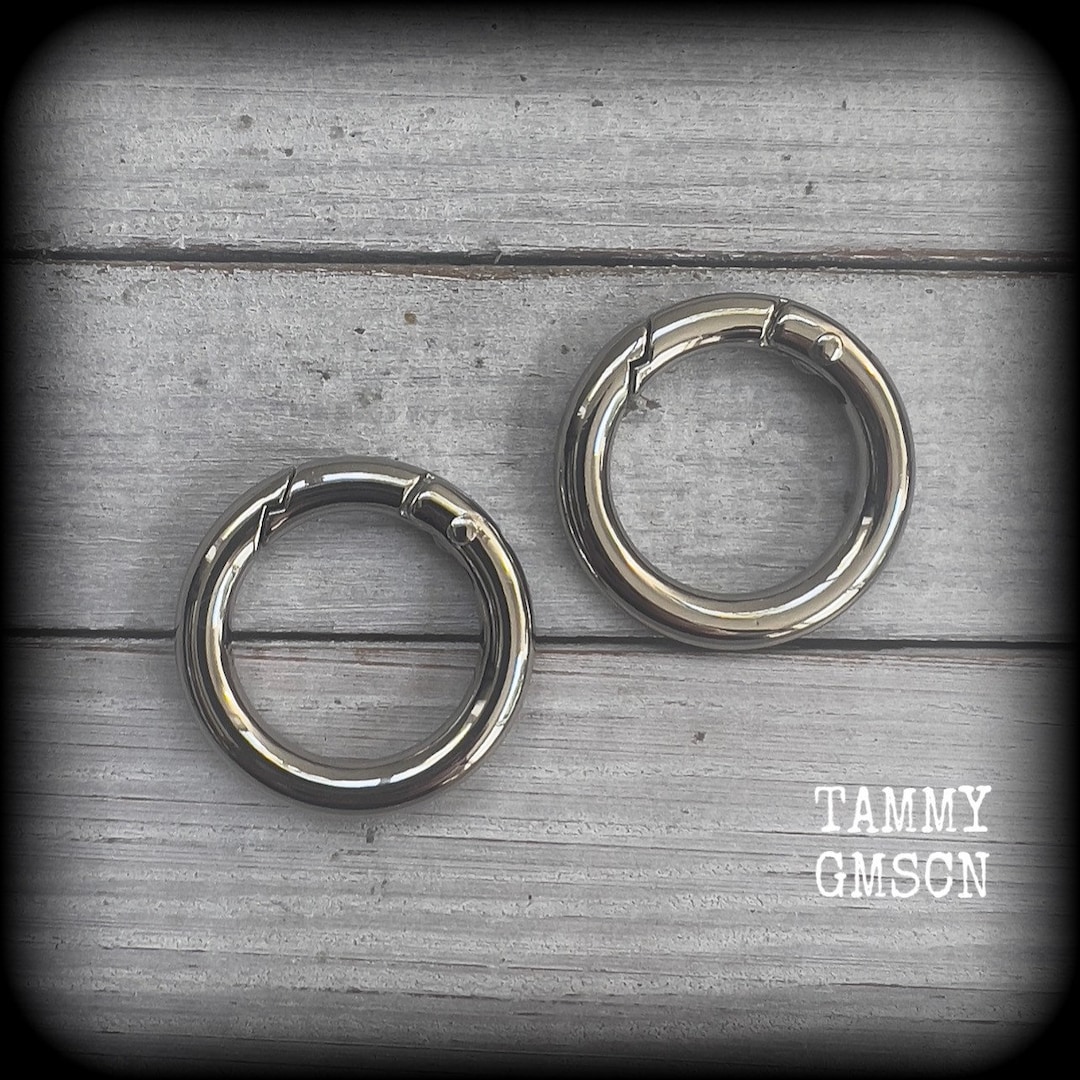 DIY Rings for Stretched Lobes Large Snap Rings Snap Clasp Spring Rings ...