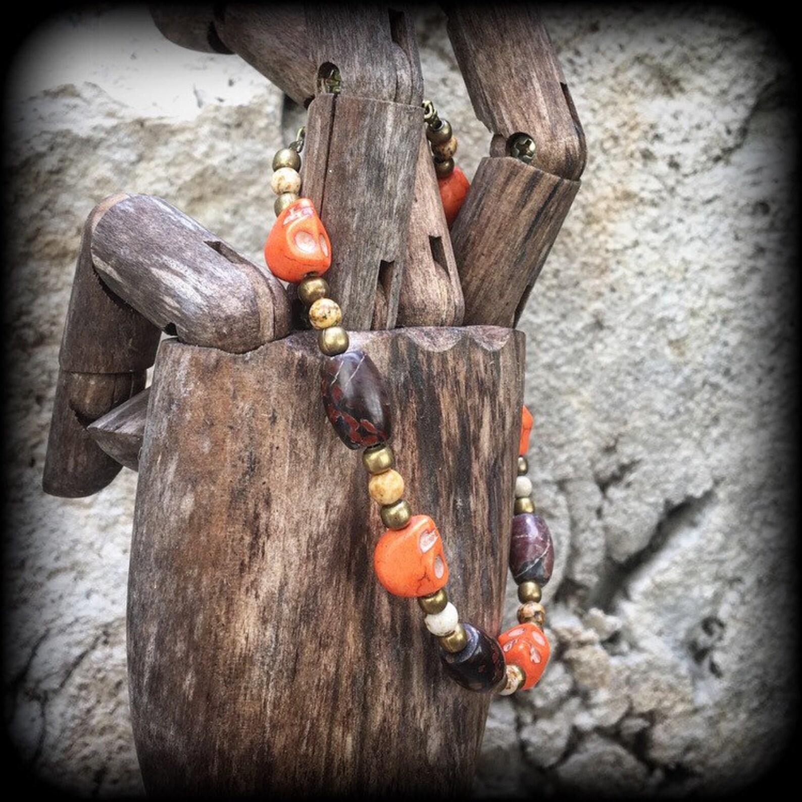 Voodoo Bracelet Jasper Bracelet Skull Bracelet Los Muertos - Etsy