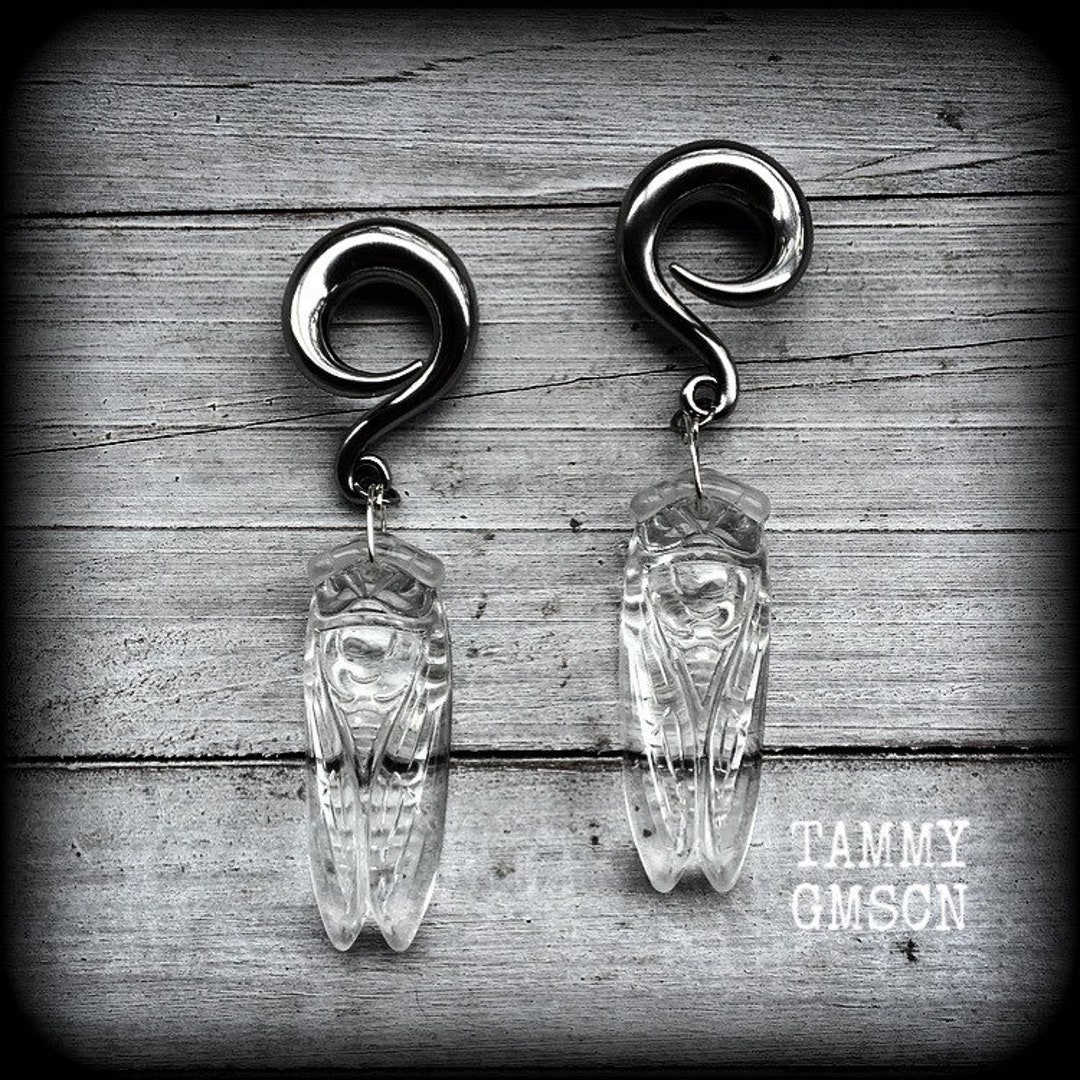 Locust Ear Weights Cicada Ear Weights Locust Earrings Quartz Ear ...