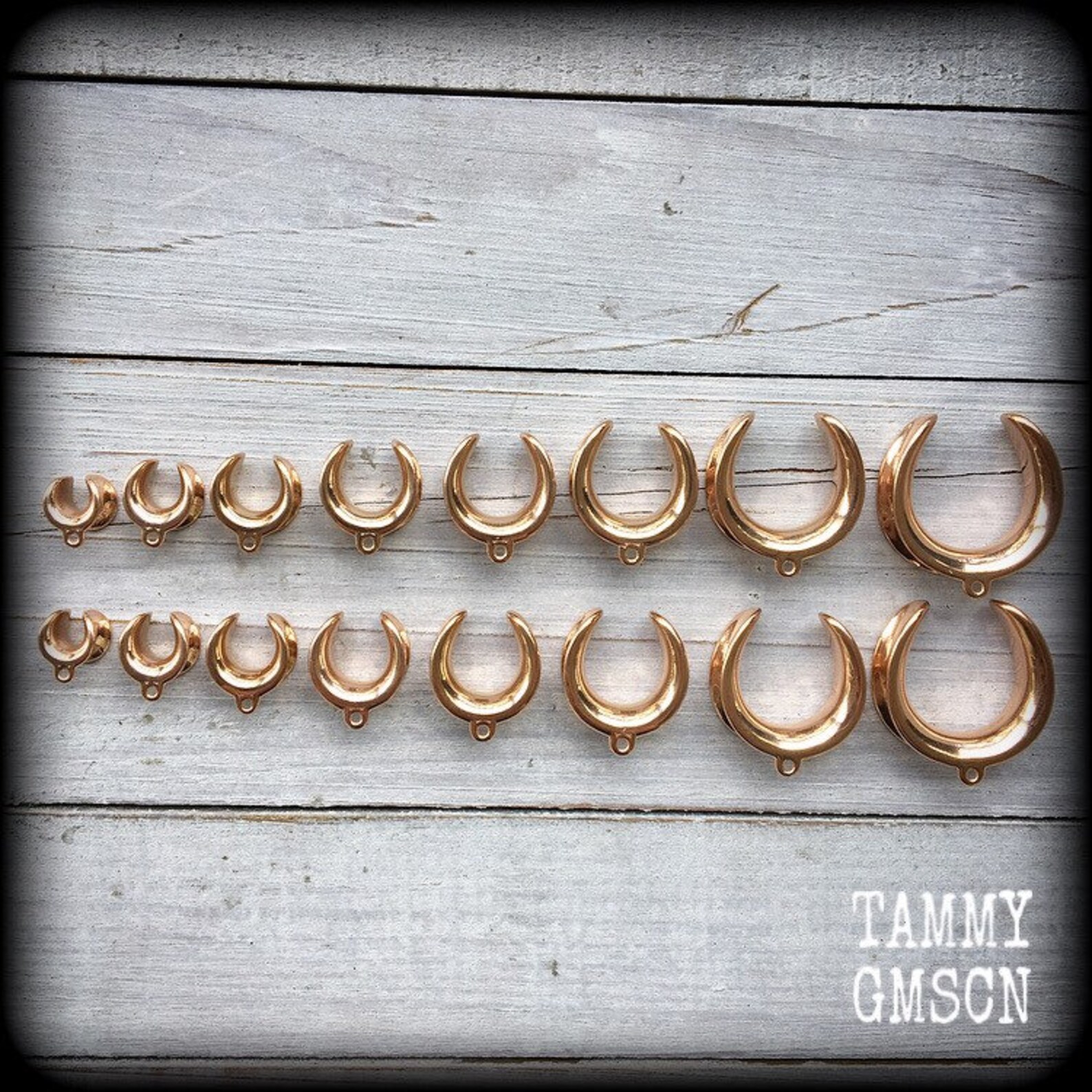 DIY Cradle Connector Hooks Cradle Hooks Rose Gold Ear Weights Stretched ...