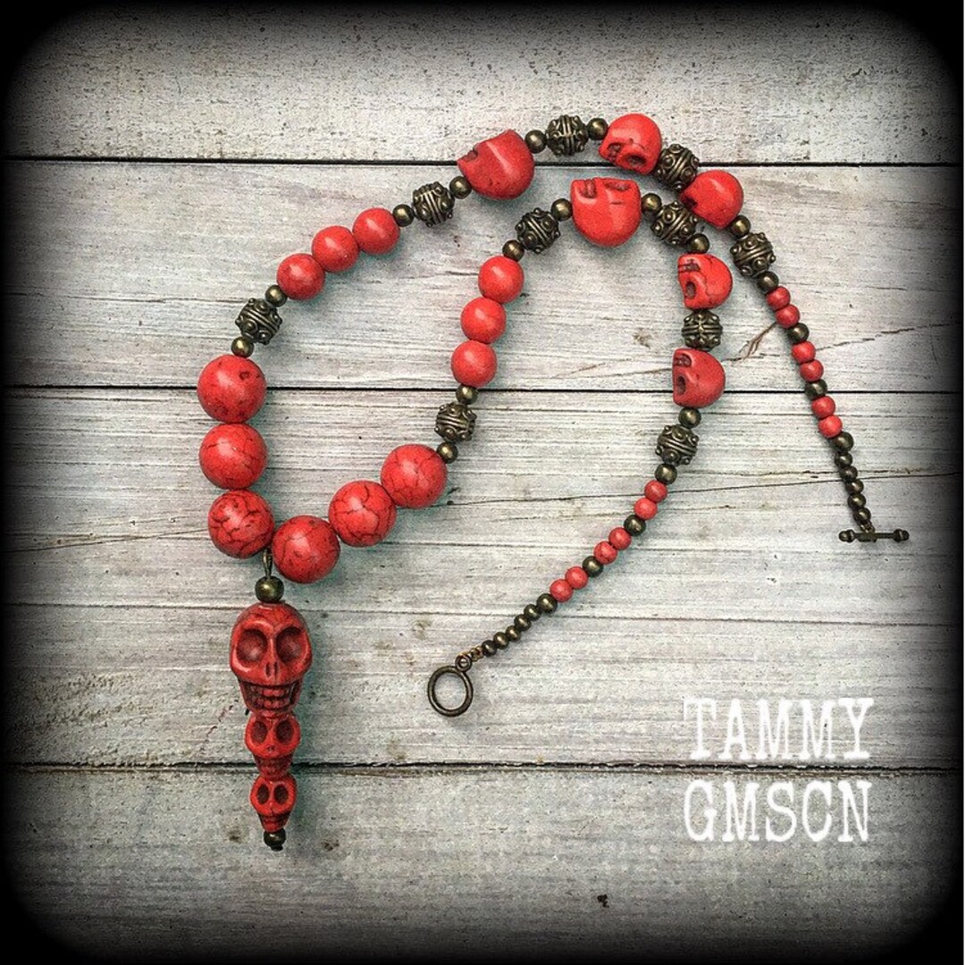 Kali Maa Necklace Skull Necklace Stone Necklace Gothic Necklace Skulls ...