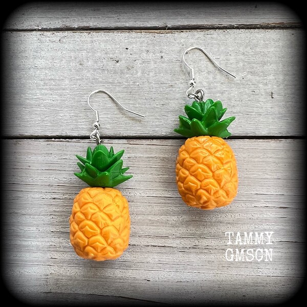 Pineapple Earrings - Etsy