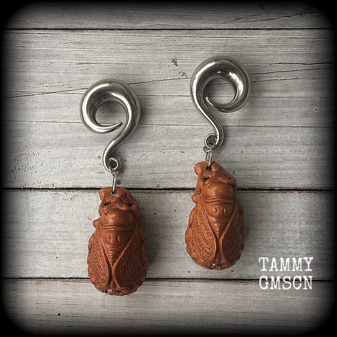 Cicada Ear Weights Insect Ear Weights Wood Ear Weights 00 Gauge Ear ...