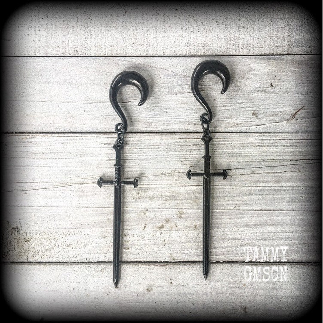 Ace of Swords Ear Weights Sword 0 Gauge Ear Weights Sword Ear Gauges ...