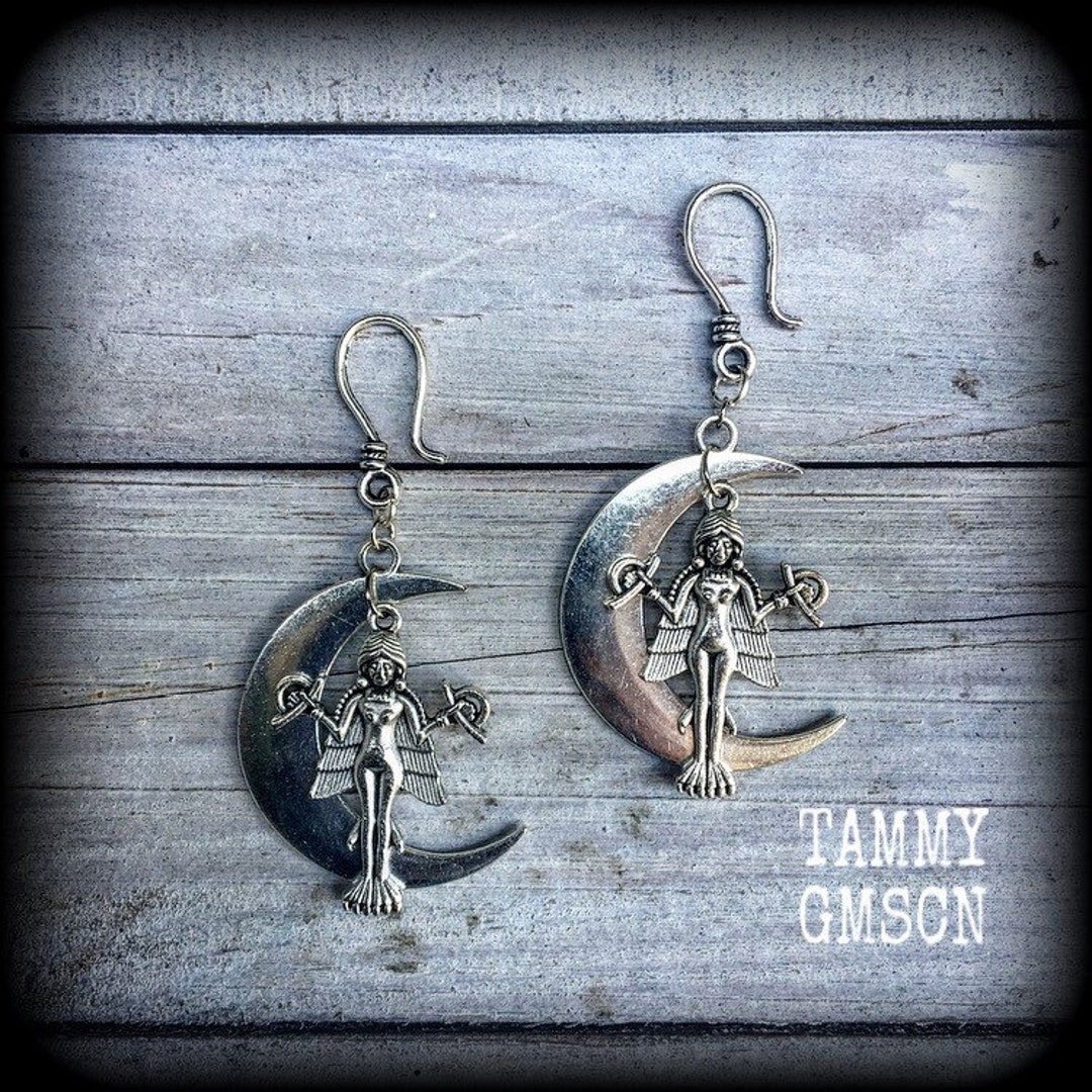 Lilith Earrings Sigil of Lilith Earrings 8 Gauge Ear Weights Dark ...