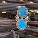 Double Turquoise Ring Size 8 1/2, Sterling Silver Free Shipping(see ...