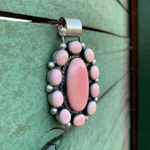 Pink Conch Shell Cluster Large Pendant, Sterling Silver see Description ...