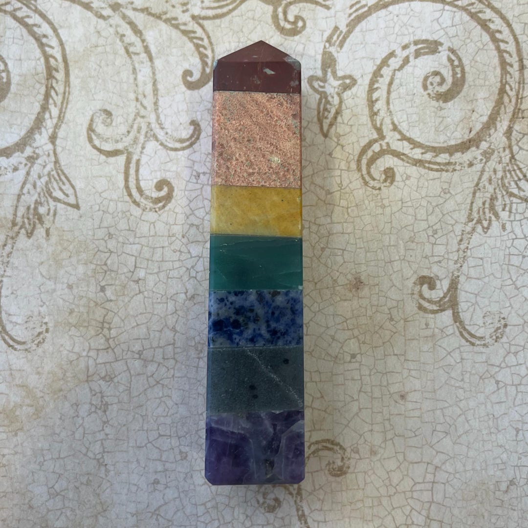 Hand Carved Chakra Gemstone Tower: 4 5/8" Crystal - Etsy