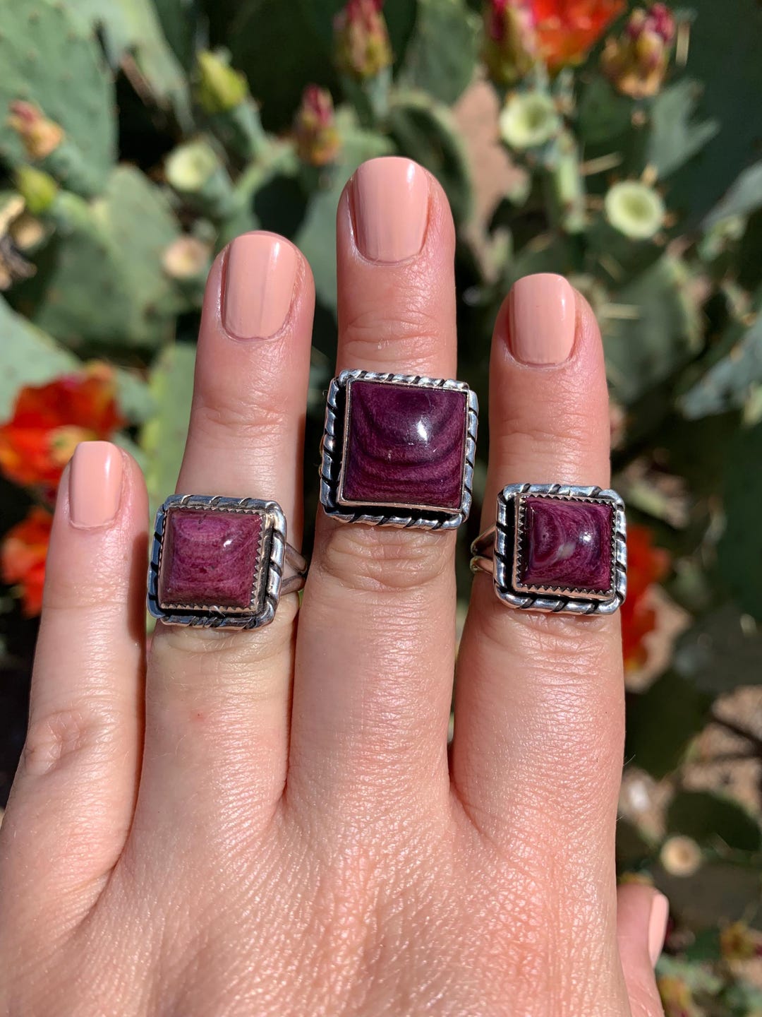 Purple Spiny Oyster Shell Sterling Silver Ring (see Description) Free ...