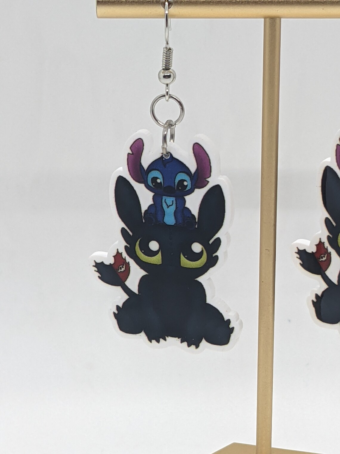 Night Fury and Stitch Best Friends Dangle Earrings - Etsy