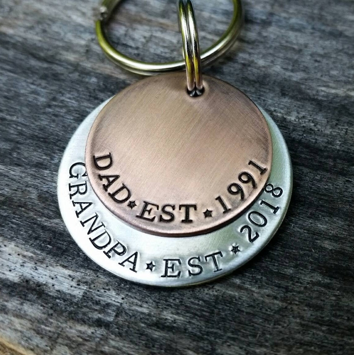 Personalized Gift for Dad New Grandpa Keychain Gift for - Etsy