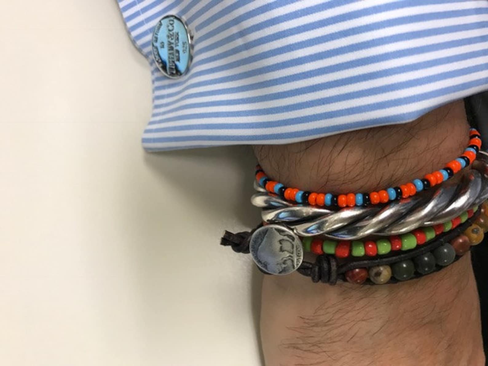 Native American Style Jewelry Mens Bracelet Leather Beaded - Etsy