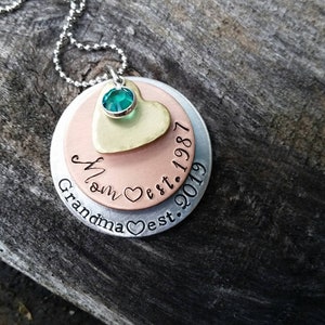 New Grandma Necklace Grandmother Gift Mothers Day Gift | Etsy